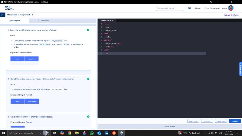 Ashok Kumar on LinkedIn: #100daysofcode #ccbp #nxtwave #programing #sql Ashok Kumar on LinkedIn: #100daysofcode #ccbp #nxtwave #programing #sql