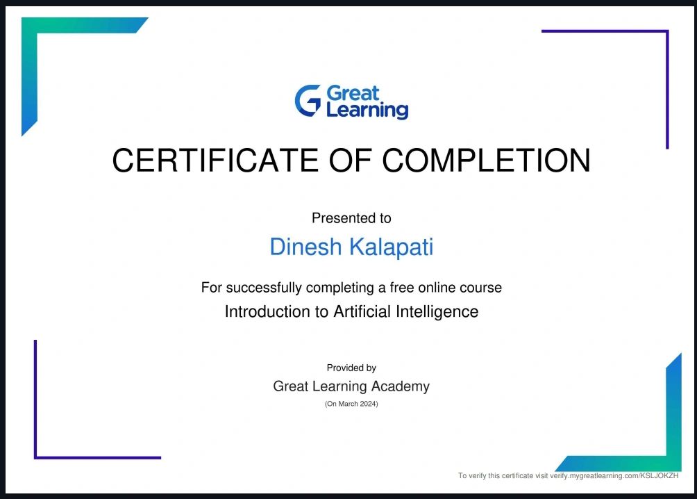 Dinesh Kalapati on LinkedIn: Hello connections 🤩, I have completed the ... Dinesh Kalapati on LinkedIn: Hello connections 🤩, I have completed the ...
