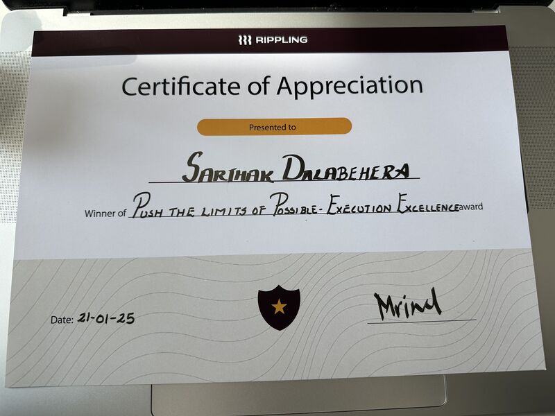 Sarthak Dalabehera on LinkedIn: #rippling #recognition | 20 comments Sarthak Dalabehera on LinkedIn: #rippling #recognition | 20 comments