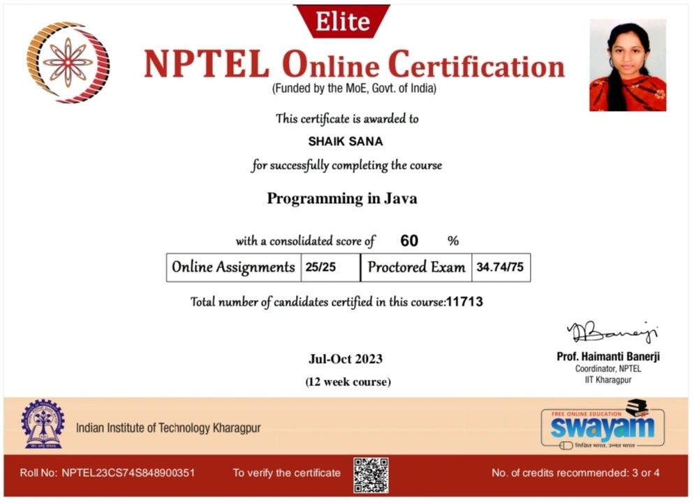 SHAIK SANA CSE on LinkedIn: #java #nptel SHAIK SANA CSE on LinkedIn: #java #nptel