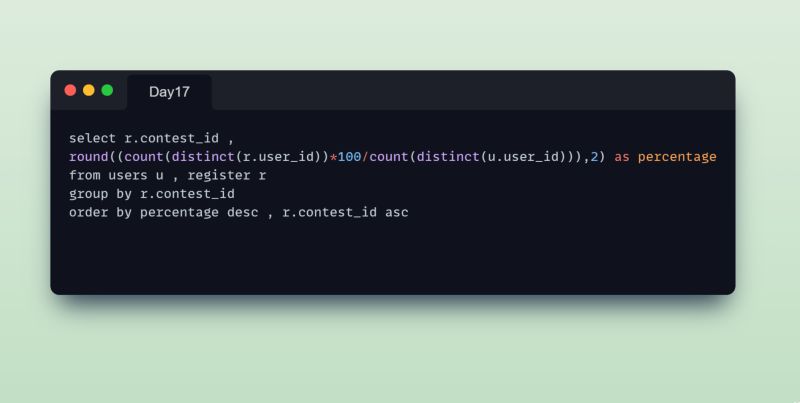 Nishant Bahakar on LinkedIn: SQL Practice - LeetCode #day17 Q17.Write a ... Nishant Bahakar on LinkedIn: SQL Practice - LeetCode #day17 Q17.Write a ...