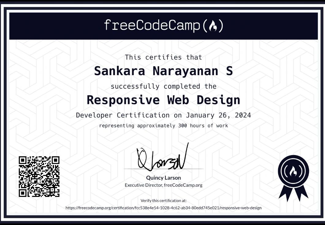 Sankara Narayanan S on LinkedIn: #freecodecamp #freecourses # ... Sankara Narayanan S on LinkedIn: #freecodecamp #freecourses # ...