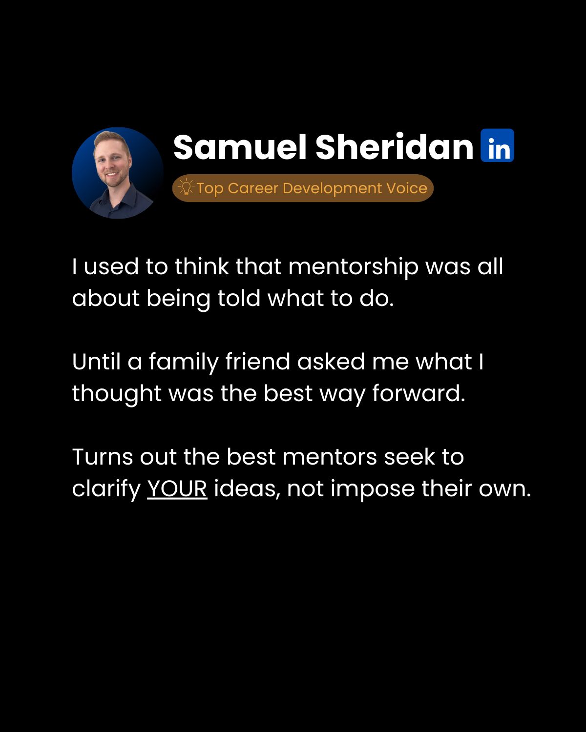 Samuel Sheridan on LinkedIn: Mentorship is an underrated career hack ... Samuel Sheridan on LinkedIn: Mentorship is an underrated career hack ...