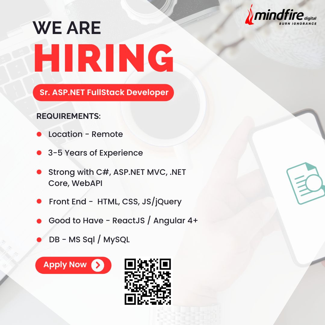 Mindfire Solutions on LinkedIn: #hiring #aspnet #dotnercore #reactjs # ... Mindfire Solutions on LinkedIn: #hiring #aspnet #dotnercore #reactjs # ...
