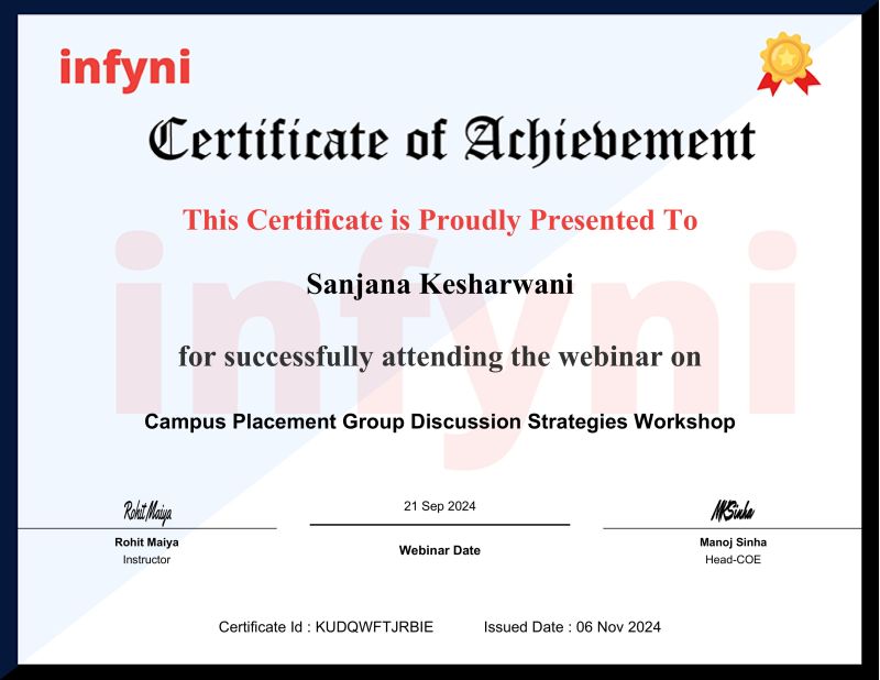 Sanjana Kesharwani on LinkedIn: #infyni Sanjana Kesharwani on LinkedIn: #infyni