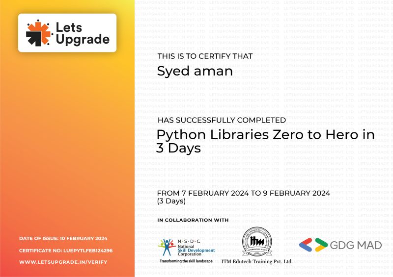#nsdc #itm #gdg #python #letsupgrade #codingjourney #zerotohero… | Syed ... #nsdc #itm #gdg #python #letsupgrade #codingjourney #zerotohero… | Syed ...