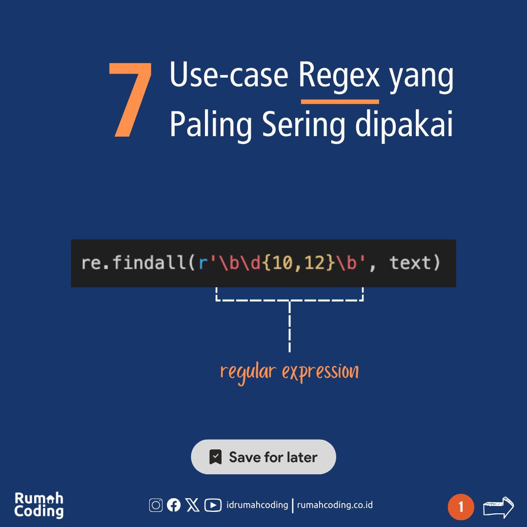 Rumah Coding on LinkedIn: #python #coding #regex #regexmagic # ... Rumah Coding on LinkedIn: #python #coding #regex #regexmagic # ...