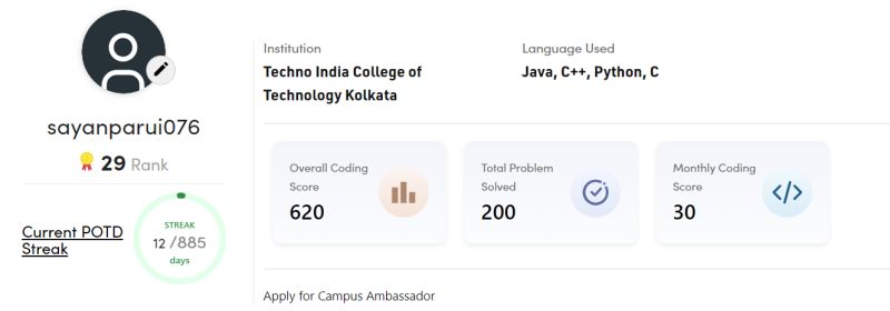 Sayan Parui on LinkedIn: #codingmilestone #geeksforgeeks # ... Sayan Parui on LinkedIn: #codingmilestone #geeksforgeeks # ...