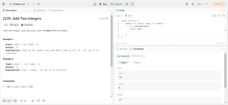 kishore Reddy on LinkedIn: #java #leetcode #codeprogress kishore Reddy on LinkedIn: #java #leetcode #codeprogress