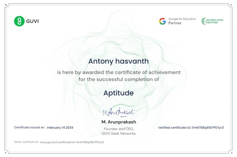 Antony Hasvanth on LinkedIn: Antony Hasvanth on LinkedIn: