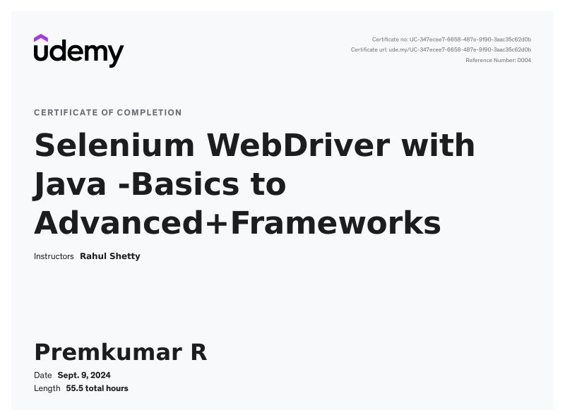 PREM KUMAR on LinkedIn: #automationtesting #selenium #java # ... PREM KUMAR on LinkedIn: #automationtesting #selenium #java # ...