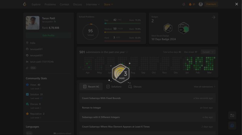 #leetcode #marchchallenge #coding #programming #achievementunlocked ... #leetcode #marchchallenge #coding #programming #achievementunlocked ...