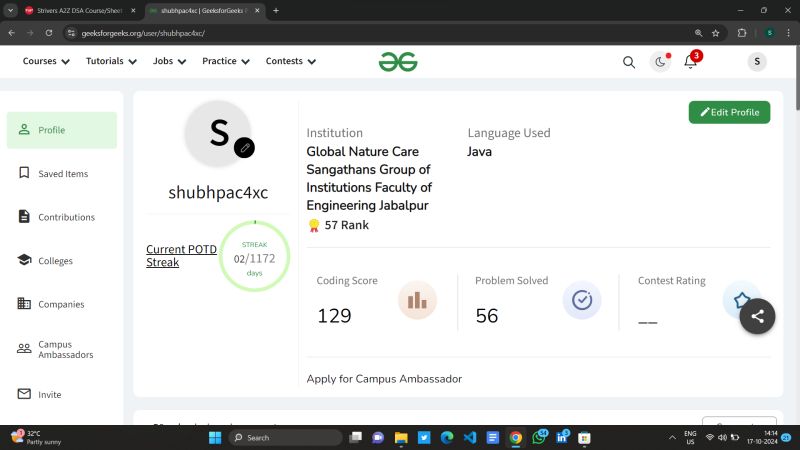 Shubh Patel on LinkedIn: #dsa #geeksforgeeks #codingjourney # ... Shubh Patel on LinkedIn: #dsa #geeksforgeeks #codingjourney # ...