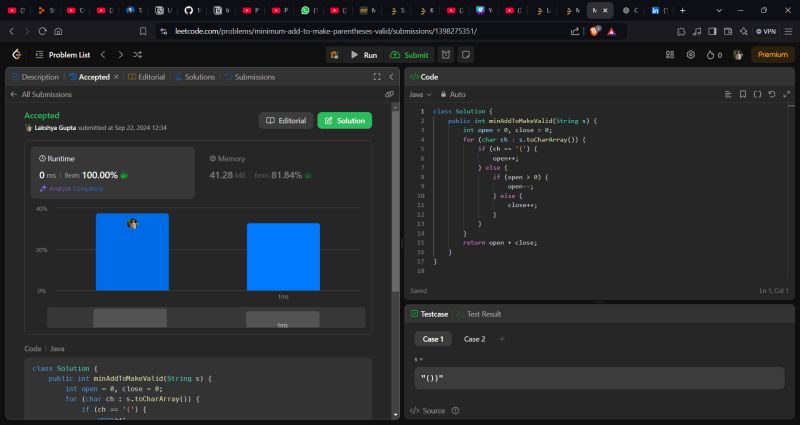 Lakshya Gupta on LinkedIn: 🚀 LeetCode Problem 921: Minimum Add to Make ... Lakshya Gupta on LinkedIn: 🚀 LeetCode Problem 921: Minimum Add to Make ...