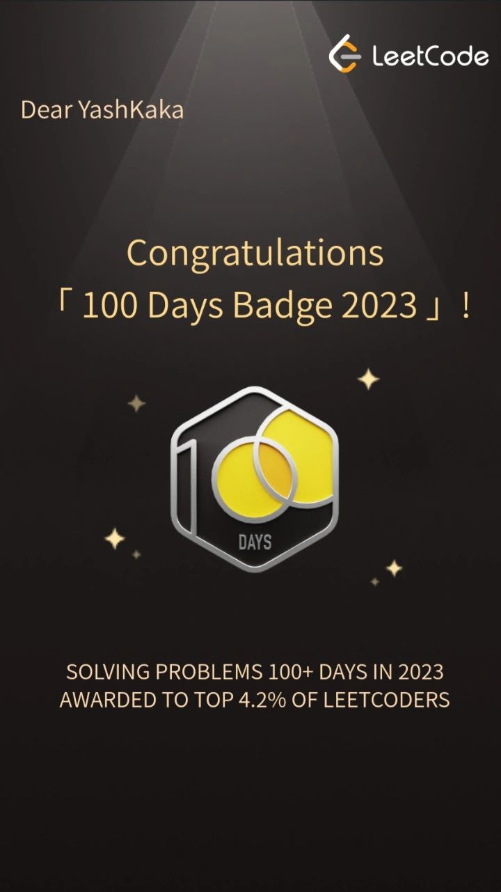 Yash Kaka on LinkedIn: #leetcode #problemsolving #100dayschallenge # ... Yash Kaka on LinkedIn: #leetcode #problemsolving #100dayschallenge # ...