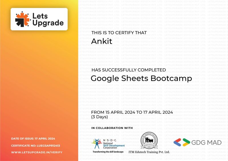 Ankit Gujjar on LinkedIn: #bootcamp #continuouslearning #googlesheets # ... Ankit Gujjar on LinkedIn: #bootcamp #continuouslearning #googlesheets # ...