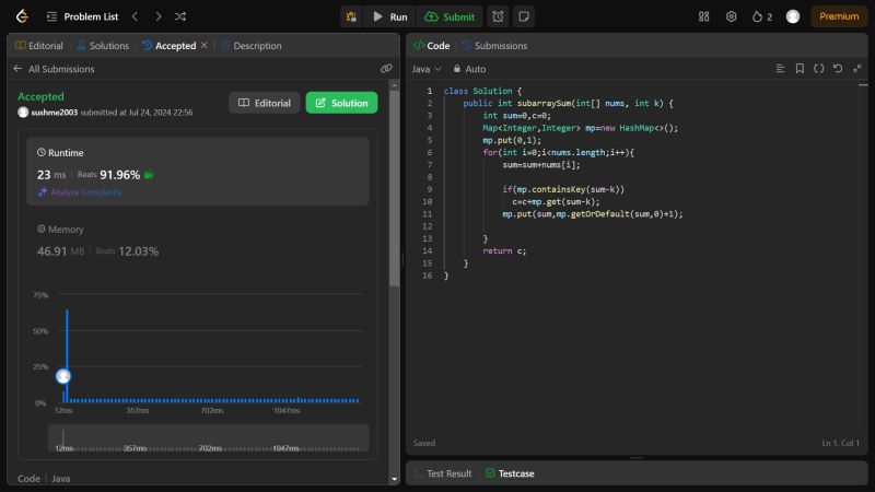 Day 64 of Leetcode Challenge: Subarray Sum Equals K (560) | Sushmethaa ... Day 64 of Leetcode Challenge: Subarray Sum Equals K (560) | Sushmethaa ...
