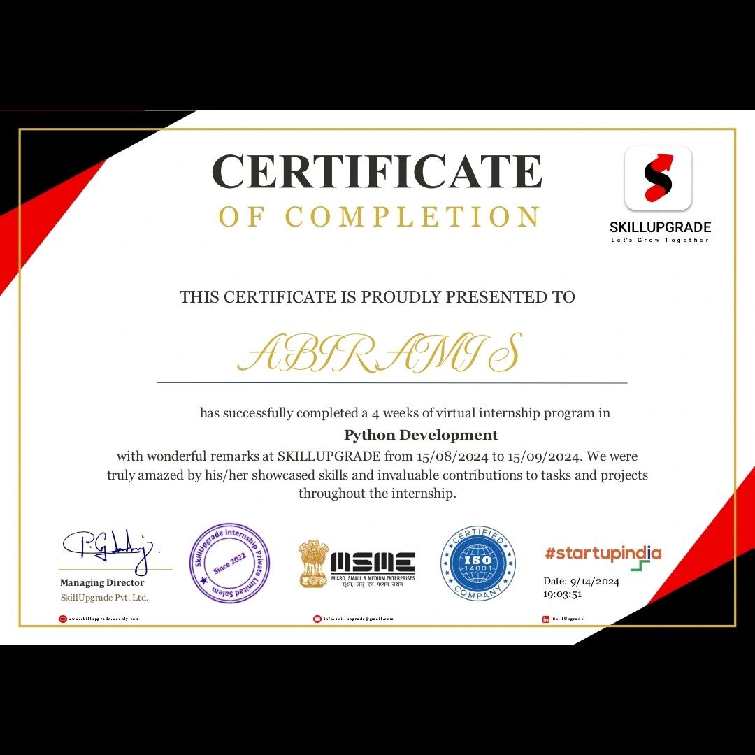 Abirami S ECE on LinkedIn: #skillupgrade #skillupgradeinternships # ... Abirami S ECE on LinkedIn: #skillupgrade #skillupgradeinternships # ...