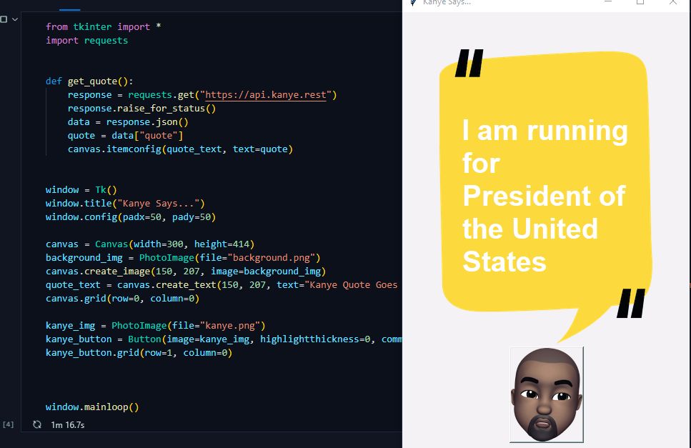 TAYYABA ANWER on LinkedIn: #100daysofcode #angela_yu #apis #kanye_rest ... TAYYABA ANWER on LinkedIn: #100daysofcode #angela_yu #apis #kanye_rest ...