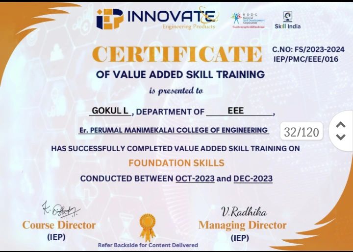 Gokul L on LinkedIn: I have participated in value add course privious ... Gokul L on LinkedIn: I have participated in value add course privious ...