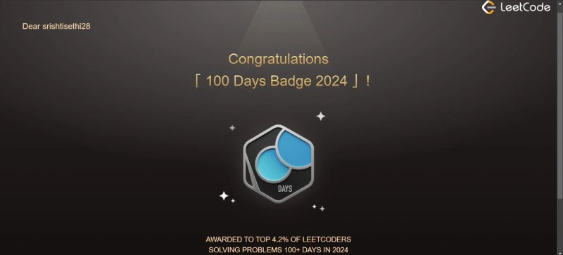 Srishti sethi on LinkedIn: #leetcode #100dayschallenge #codingjourney # ... Srishti sethi on LinkedIn: #leetcode #100dayschallenge #codingjourney # ...