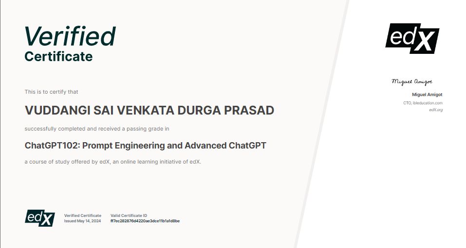 VUDDANGi Sai Venkata Durga Prasad on LinkedIn: #edx VUDDANGi Sai Venkata Durga Prasad on LinkedIn: #edx