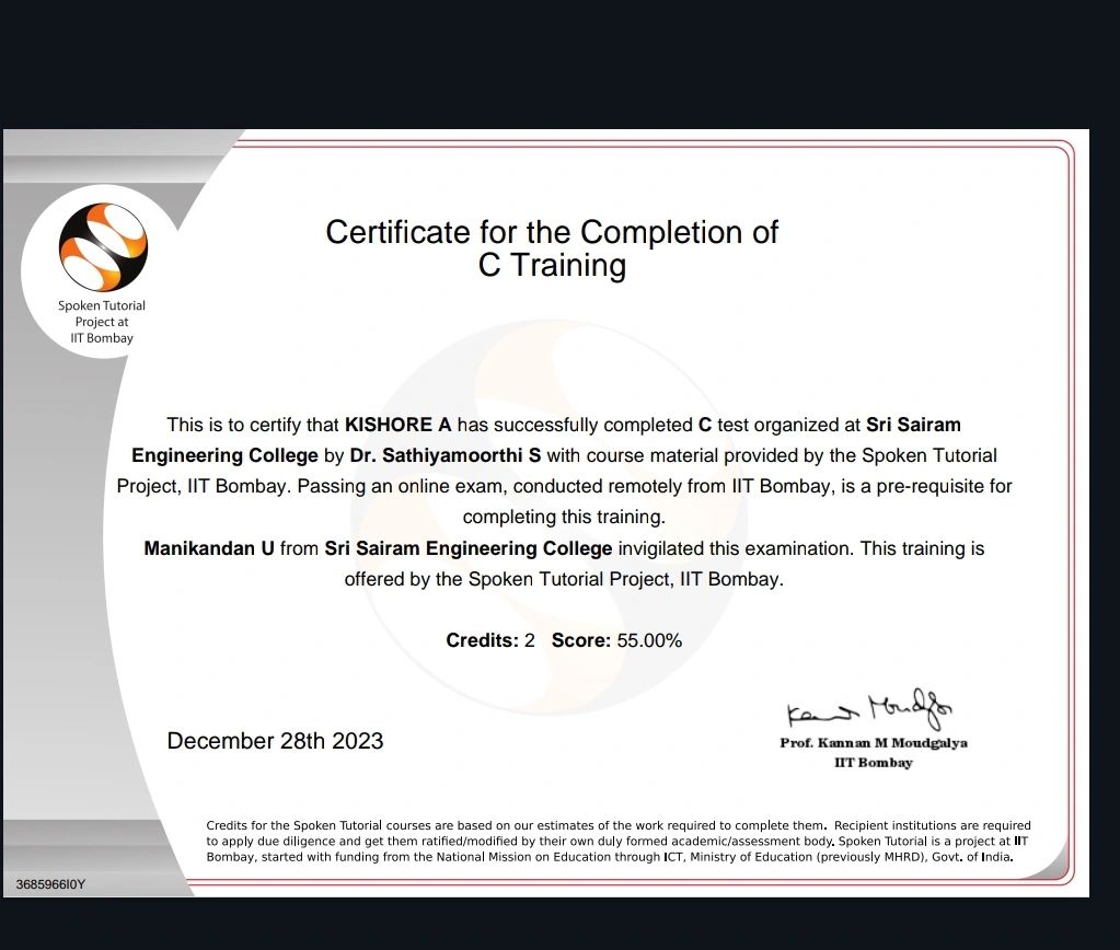 Kishore A on LinkedIn: #cprogramming #learningjourney # ... Kishore A on LinkedIn: #cprogramming #learningjourney # ...