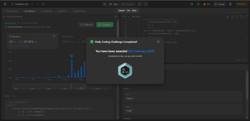 Earned February Badge for DCC on LeetCode | Jan Mohammad posted on the ... Earned February Badge for DCC on LeetCode | Jan Mohammad posted on the ...