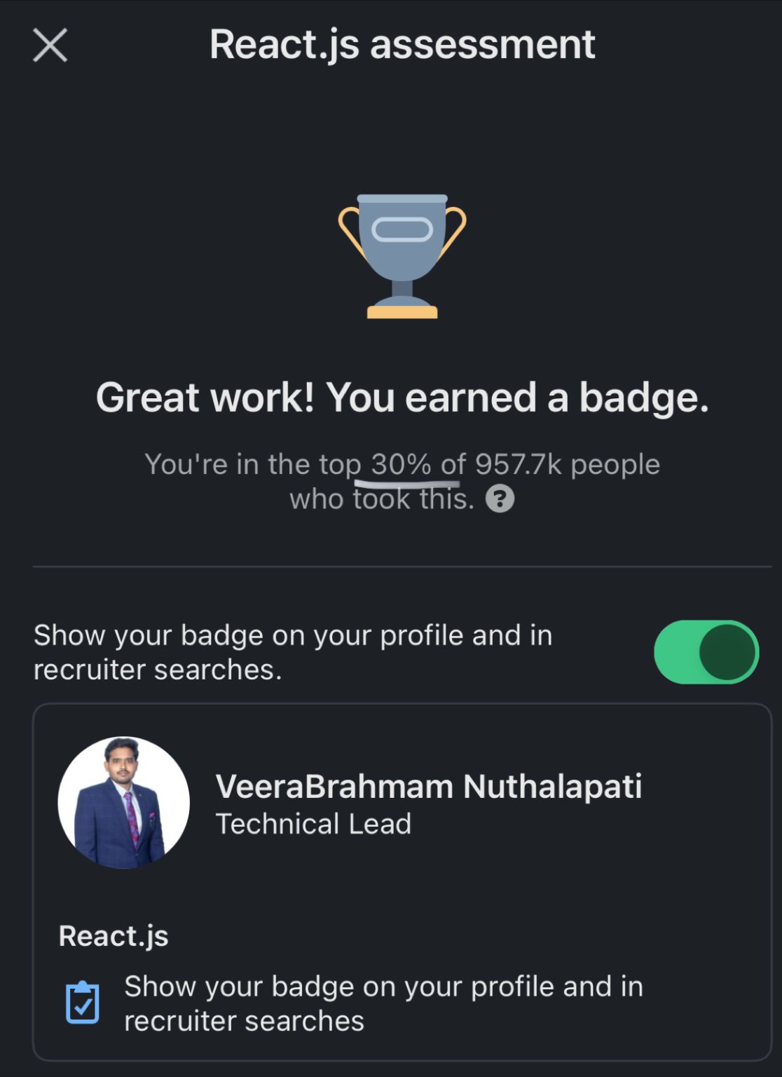 VeeraBrahmam Nuthalapati on LinkedIn: Hey, I've earned a badge for ... VeeraBrahmam Nuthalapati on LinkedIn: Hey, I've earned a badge for ...