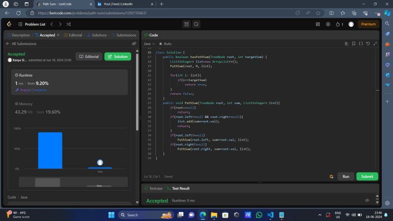 Resolved Path Sum problem on #LeetCode | Kavya Singh posted on the ... Resolved Path Sum problem on #LeetCode | Kavya Singh posted on the ...