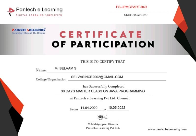 SELVAM SELVARASU on LinkedIn: #java #programming #corejava SELVAM SELVARASU on LinkedIn: #java #programming #corejava