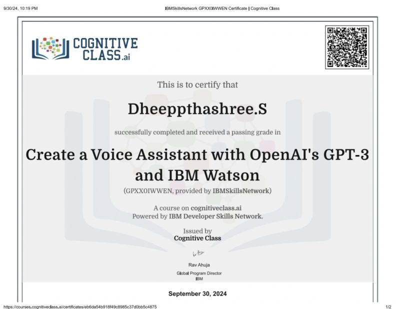 Dheeppthashree S on LinkedIn: #ai #voiceassistant #openai #ibmwatson # ... Dheeppthashree S on LinkedIn: #ai #voiceassistant #openai #ibmwatson # ...