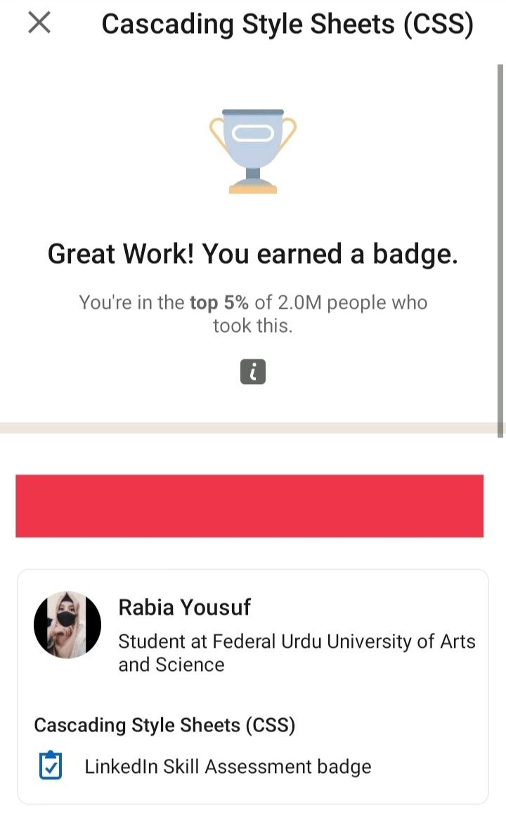 Rabia Yousuf on LinkedIn: #linkedincssassessment #csscertification # ... Rabia Yousuf on LinkedIn: #linkedincssassessment #csscertification # ...