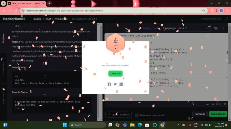 Jyoti Rana on LinkedIn: #java #hackerrank #programming #codingjourney # ... Jyoti Rana on LinkedIn: #java #hackerrank #programming #codingjourney # ...