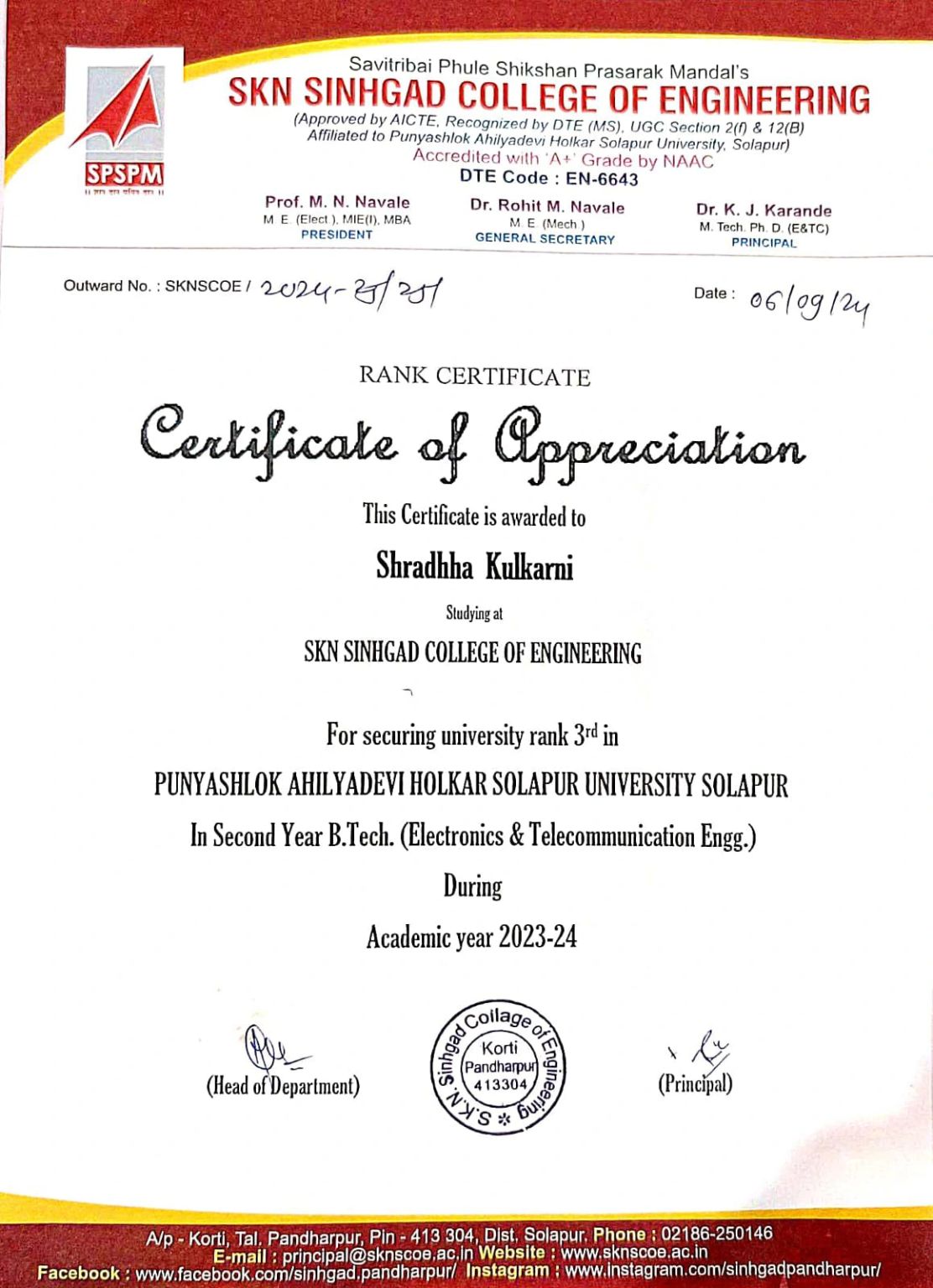 Shraddha Kulkarni on LinkedIn: #universityrank #achievement #grateful ... Shraddha Kulkarni on LinkedIn: #universityrank #achievement #grateful ...