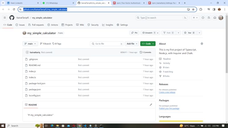 #simplecalculator #calculator #typescript #firstproject #node #inquirer ... #simplecalculator #calculator #typescript #firstproject #node #inquirer ...