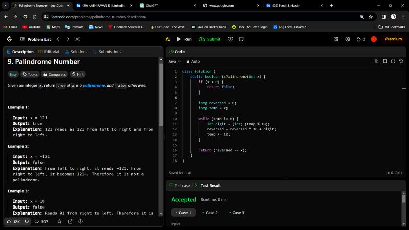 KATHIRAVAN R on LinkedIn: #palindrome_number #leetcode #codechallenges ... KATHIRAVAN R on LinkedIn: #palindrome_number #leetcode #codechallenges ...
