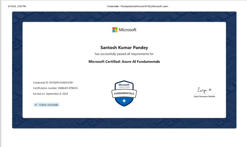 Santosh Kumar Pandey on LinkedIn: I’m happy to share that I’ve obtained ... Santosh Kumar Pandey on LinkedIn: I’m happy to share that I’ve obtained ...