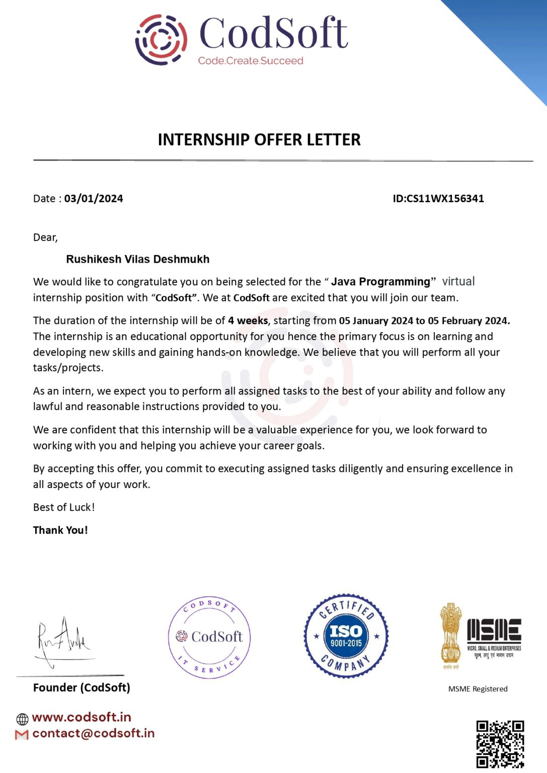 Rushikesh Deshmukh on LinkedIn: #codesoft #internship Rushikesh Deshmukh on LinkedIn: #codesoft #internship