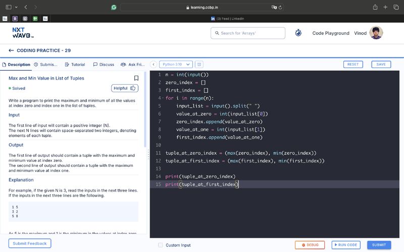 Vinod Badesha on LinkedIn: #day25 #100daysofcode #nxtwave #ccbp #python ... Vinod Badesha on LinkedIn: #day25 #100daysofcode #nxtwave #ccbp #python ...