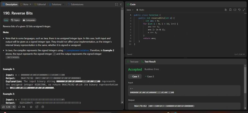Day 67 of the 100 Days DSA Challenge: Reverse Bits | Abhijeet Singh ... Day 67 of the 100 Days DSA Challenge: Reverse Bits | Abhijeet Singh ...