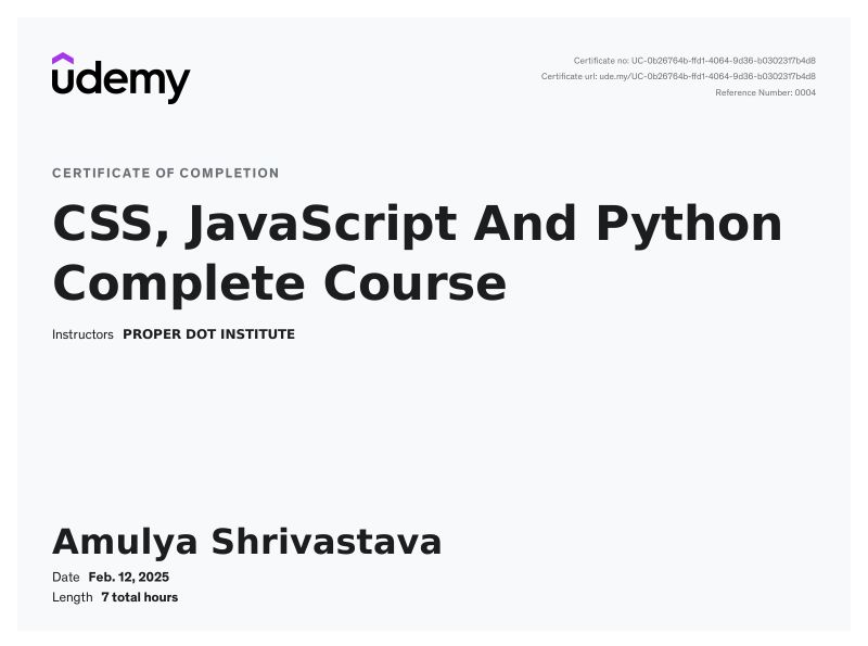 Amulya Shrivastava on LinkedIn: #css #javascript #python # ... Amulya Shrivastava on LinkedIn: #css #javascript #python # ...