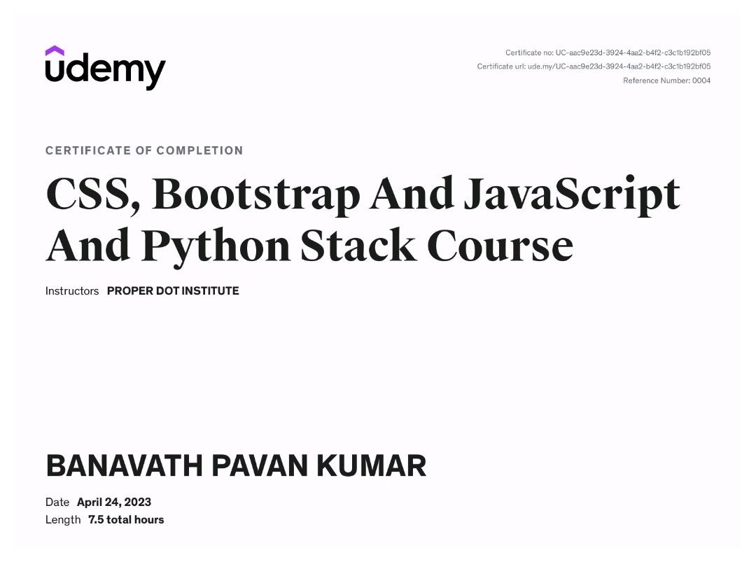 Banavath Pavan Kumar on LinkedIn: #udemycourse #coding #css #python # ... Banavath Pavan Kumar on LinkedIn: #udemycourse #coding #css #python # ...