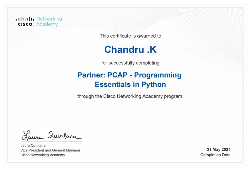Chandru K on LinkedIn: #python #cisco #networking Chandru K on LinkedIn: #python #cisco #networking