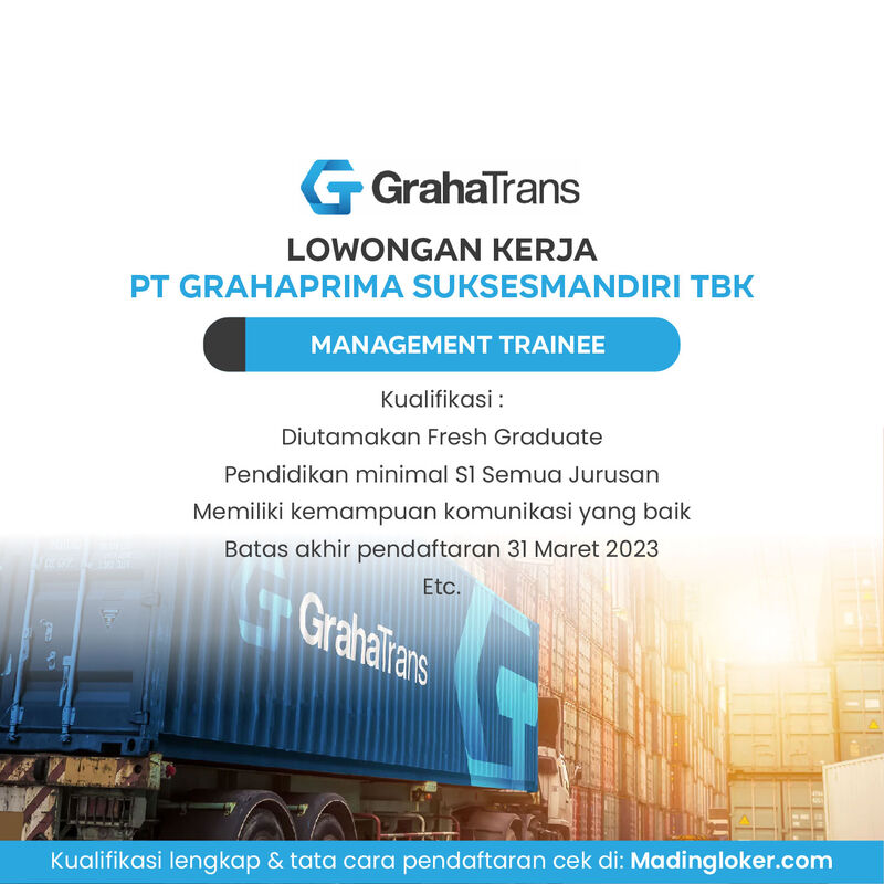Madingloker Official on LinkedIn: Info Lowongan Kerja PT Grahaprima ... Madingloker Official on LinkedIn: Info Lowongan Kerja PT Grahaprima ...