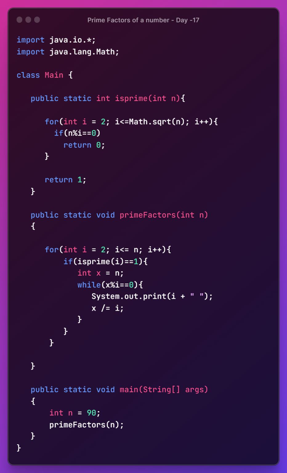Sugesh R on LinkedIn: #day17 #100daysofcodingchallenge #java #coding Sugesh R on LinkedIn: #day17 #100daysofcodingchallenge #java #coding