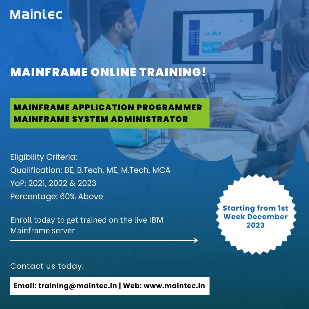 Maintec Technologies - India on LinkedIn: #mainframe # ... Maintec Technologies - India on LinkedIn: #mainframe # ...