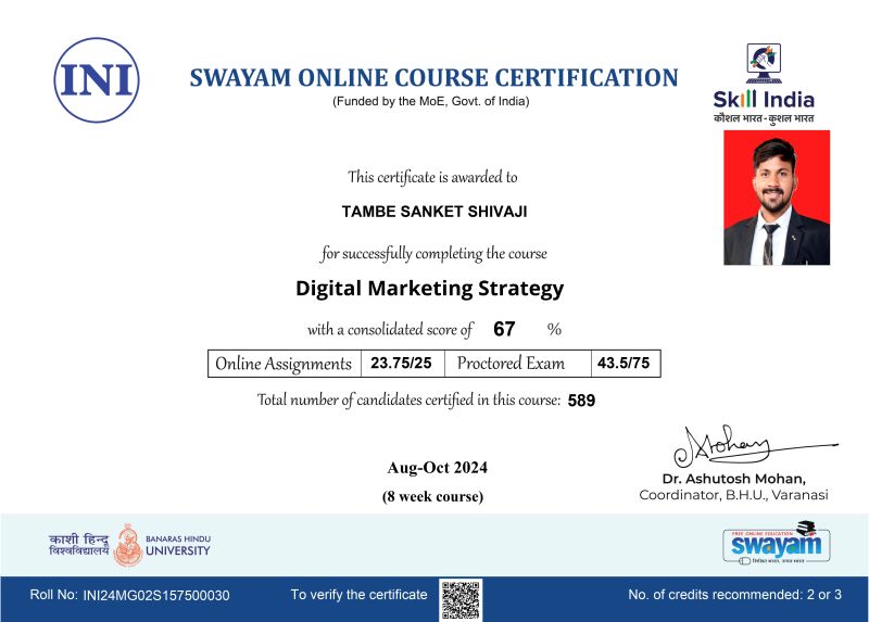 Sanket Tambe on LinkedIn: #nptel #digital_marketing_strategy #swayam # ... Sanket Tambe on LinkedIn: #nptel #digital_marketing_strategy #swayam # ...