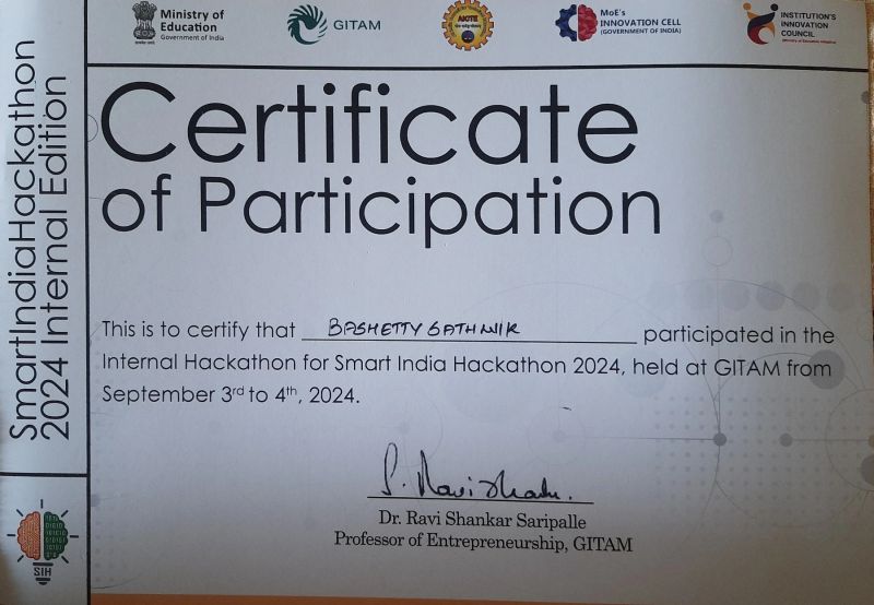 SATHWIK BASHETTY on LinkedIn: #smartindiahackathon #innovation # ... SATHWIK BASHETTY on LinkedIn: #smartindiahackathon #innovation # ...