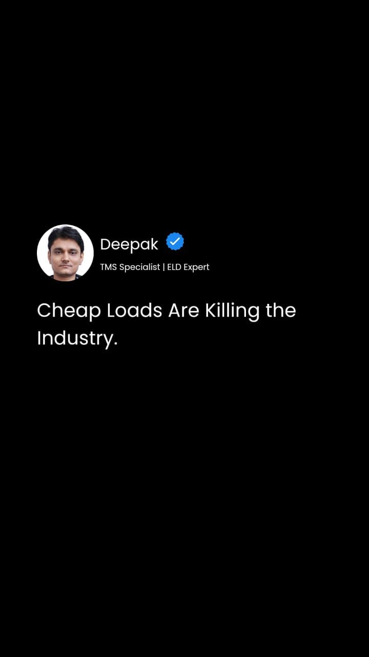 Deepak Sharma on LinkedIn: Every time a driver accepts a cheap load ... Deepak Sharma on LinkedIn: Every time a driver accepts a cheap load ...